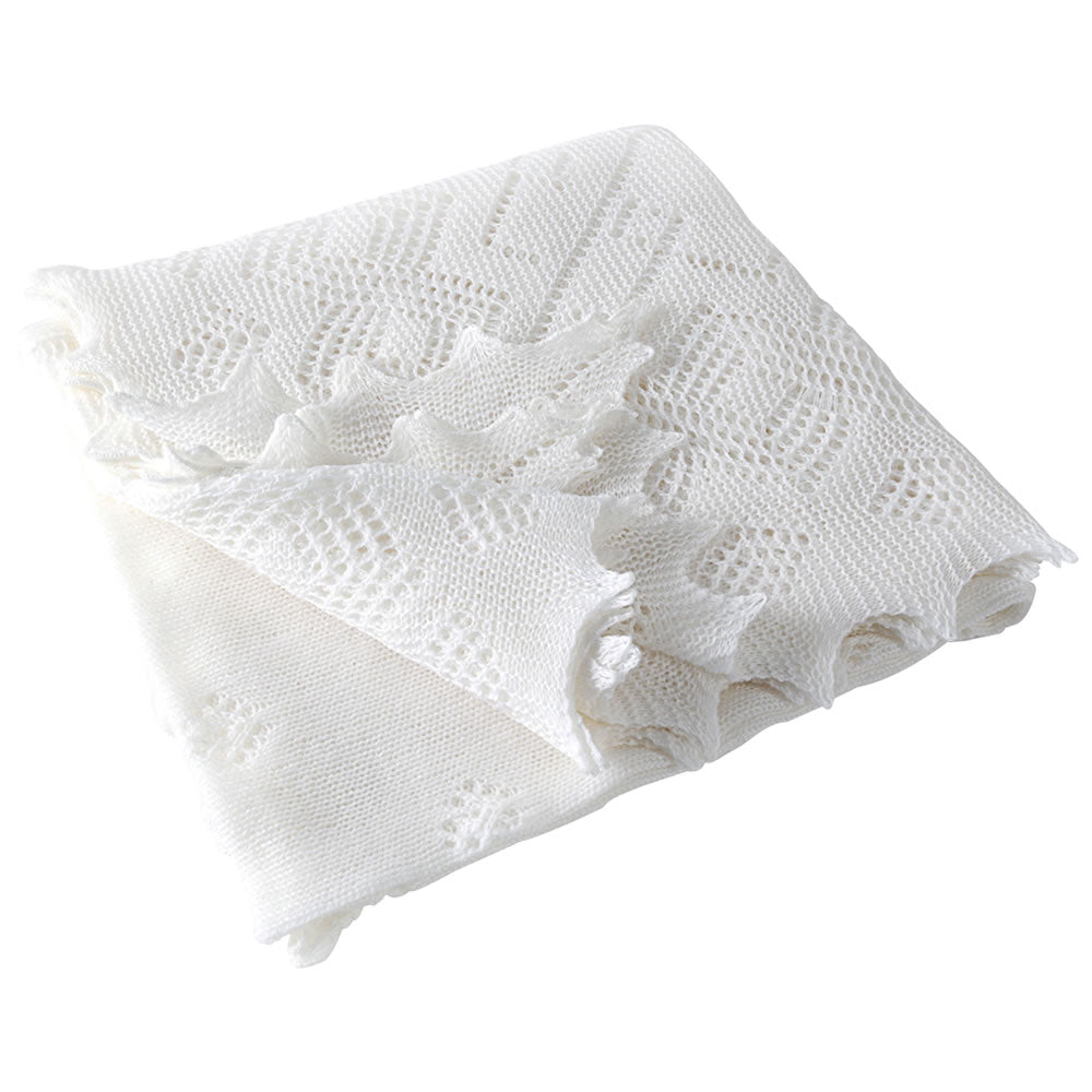 Christening Shawl in Super-fine Merino Wool by G.H.Hurt & Son